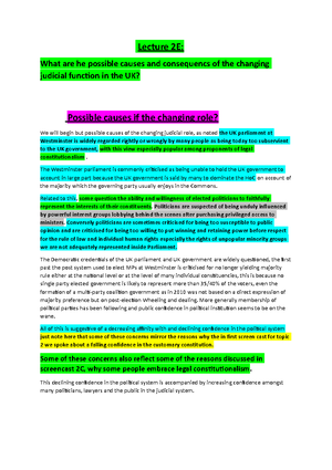 Adv Constitutional law lecture 2C notes - Adv const lecture 2C: LEGAL ...