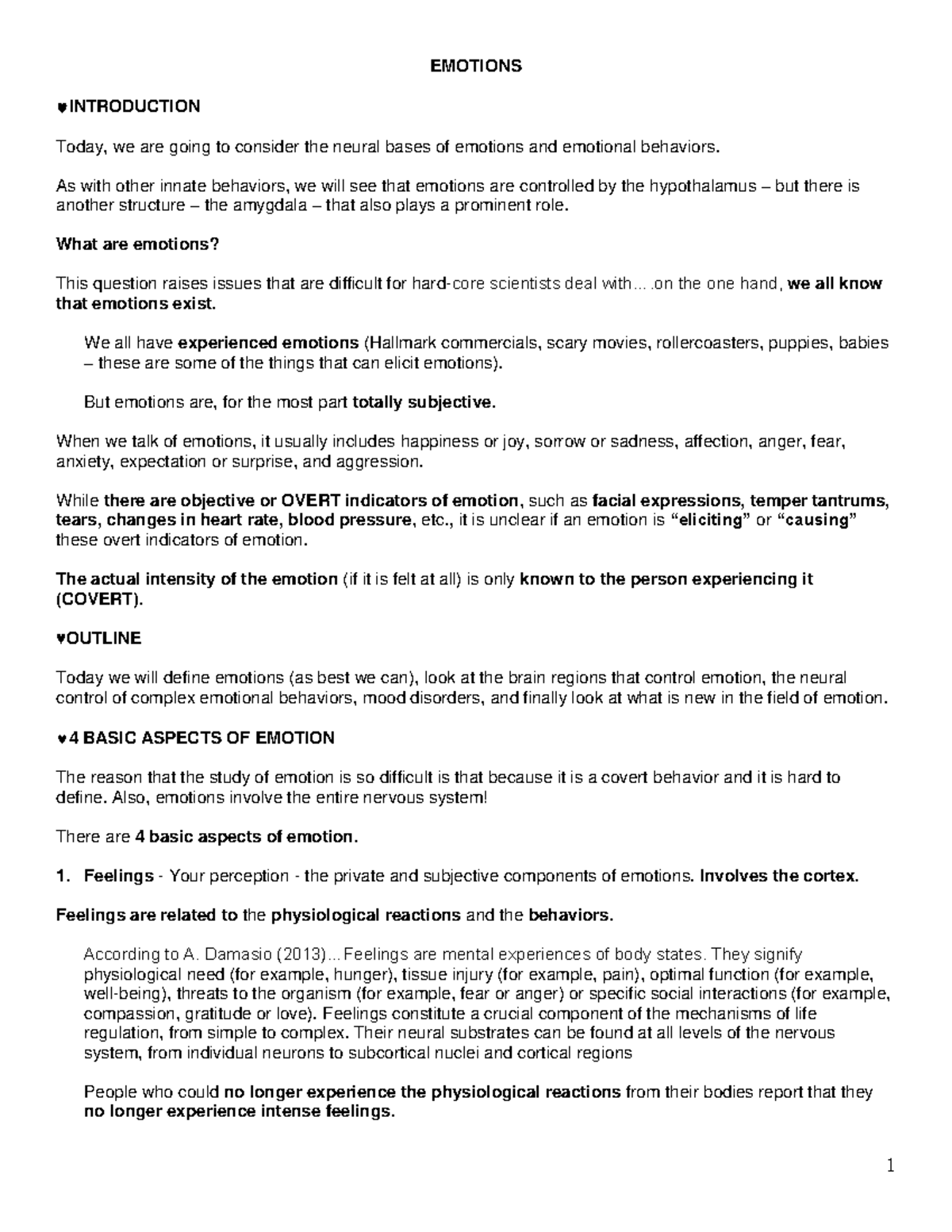 Emotions - Attitudes & Stress Notes(2) - EMOTIONS INTRODUCTION Today ...