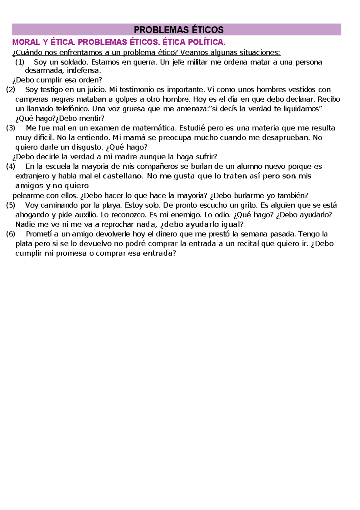Problemas Éticos - PROBLEMAS ÉTICOS MORAL Y ÉTICA. PROBLEMAS ÉTICOS ...