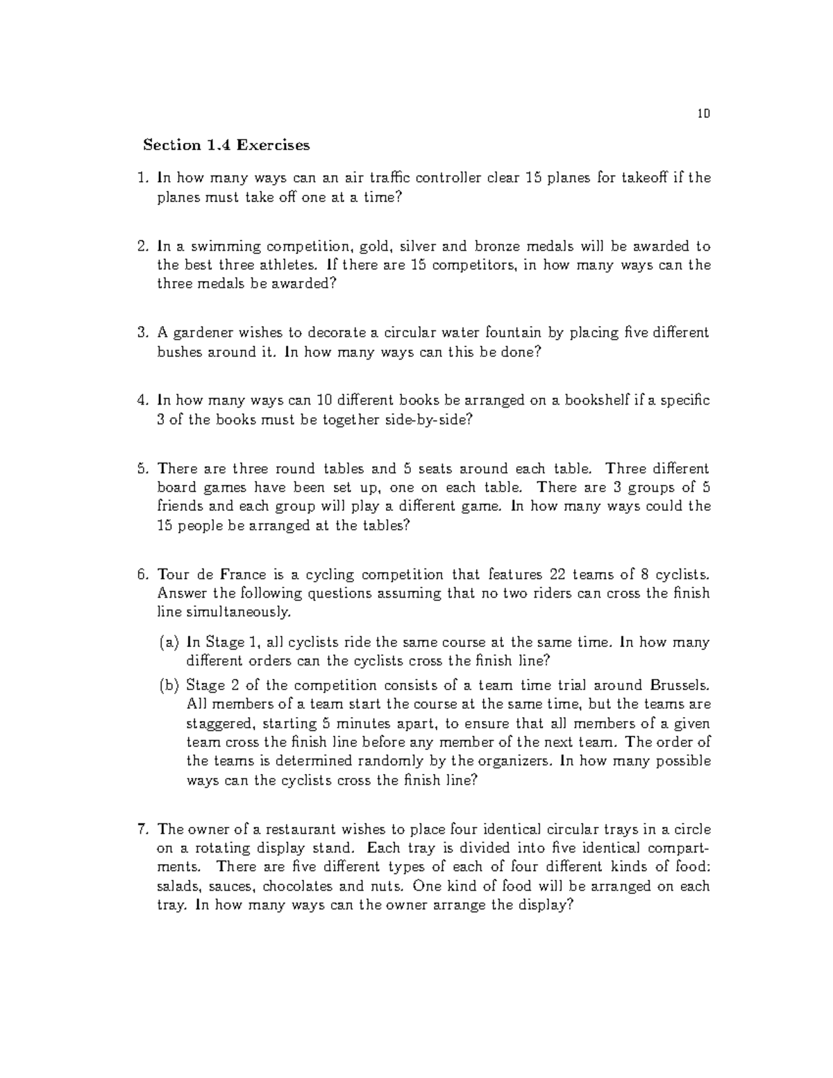 Exer1 4 - Question - 10 Section 1 Exercises In how many ways can an air ...