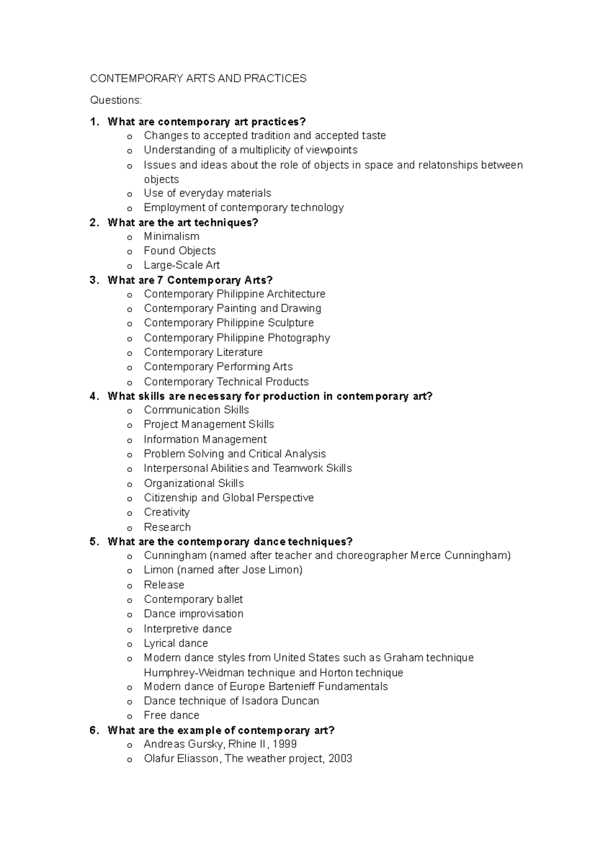 Activity(contemp) - CONTEMPORARY ARTS AND PRACTICES - CONTEMPORARY ARTS ...