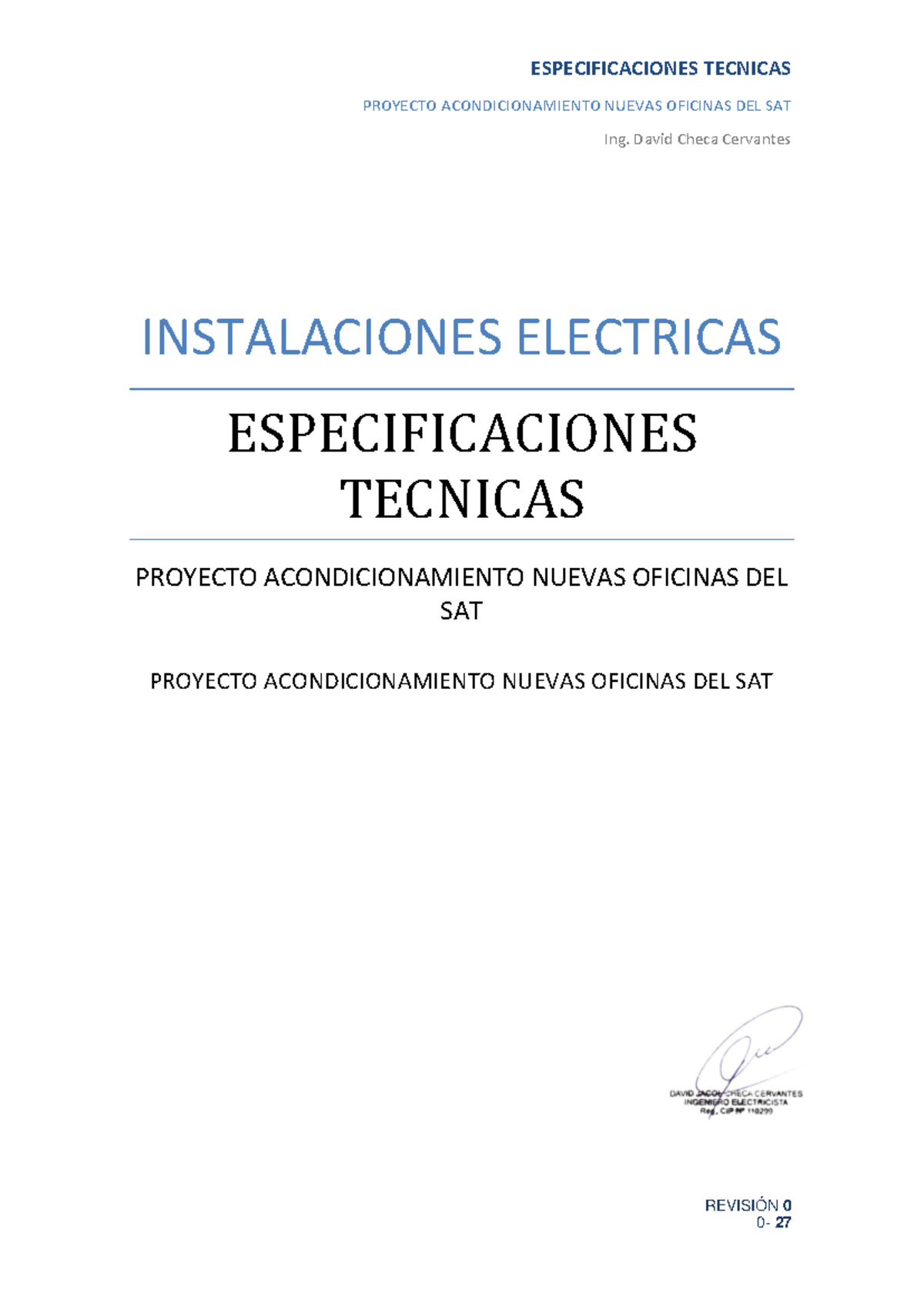 ESPECIFICACIONES TECNICAS DE INSTALACIONES ELECTRICAS DE AMPLIACION - PROYECTO ACONDICIONAMIENTO ...