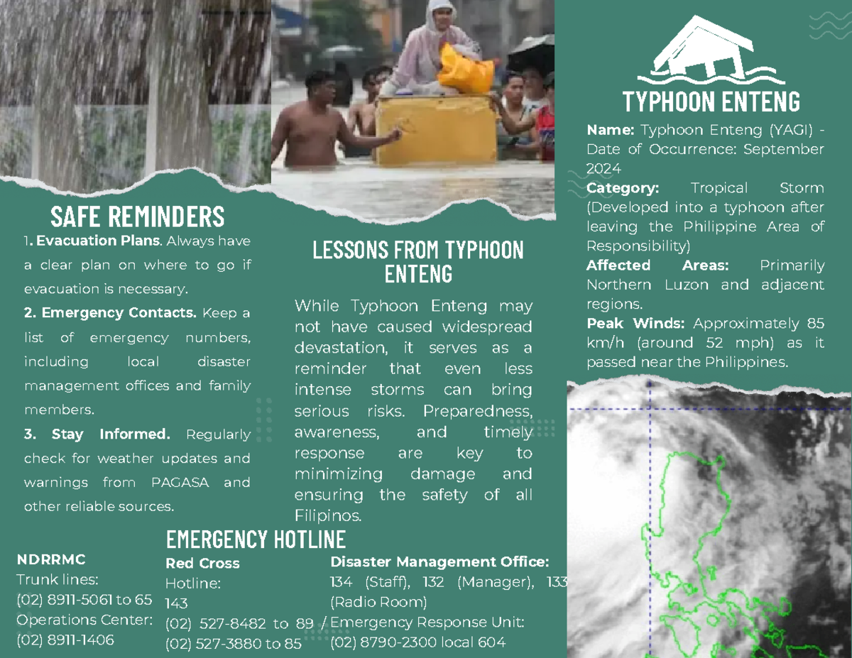Pamphlet Bagyong Enteng - TYPHOON ENTENG While Typhoon Enteng may not ...