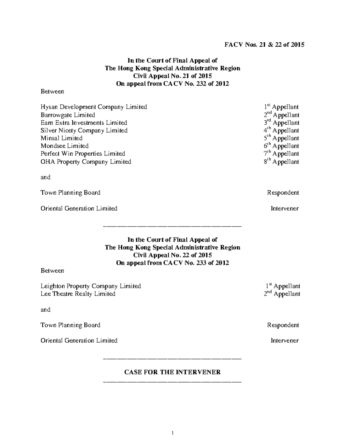 Case-2 - case judgement - FACV Nos. 21 & 22 of 2015 In the Court of ...