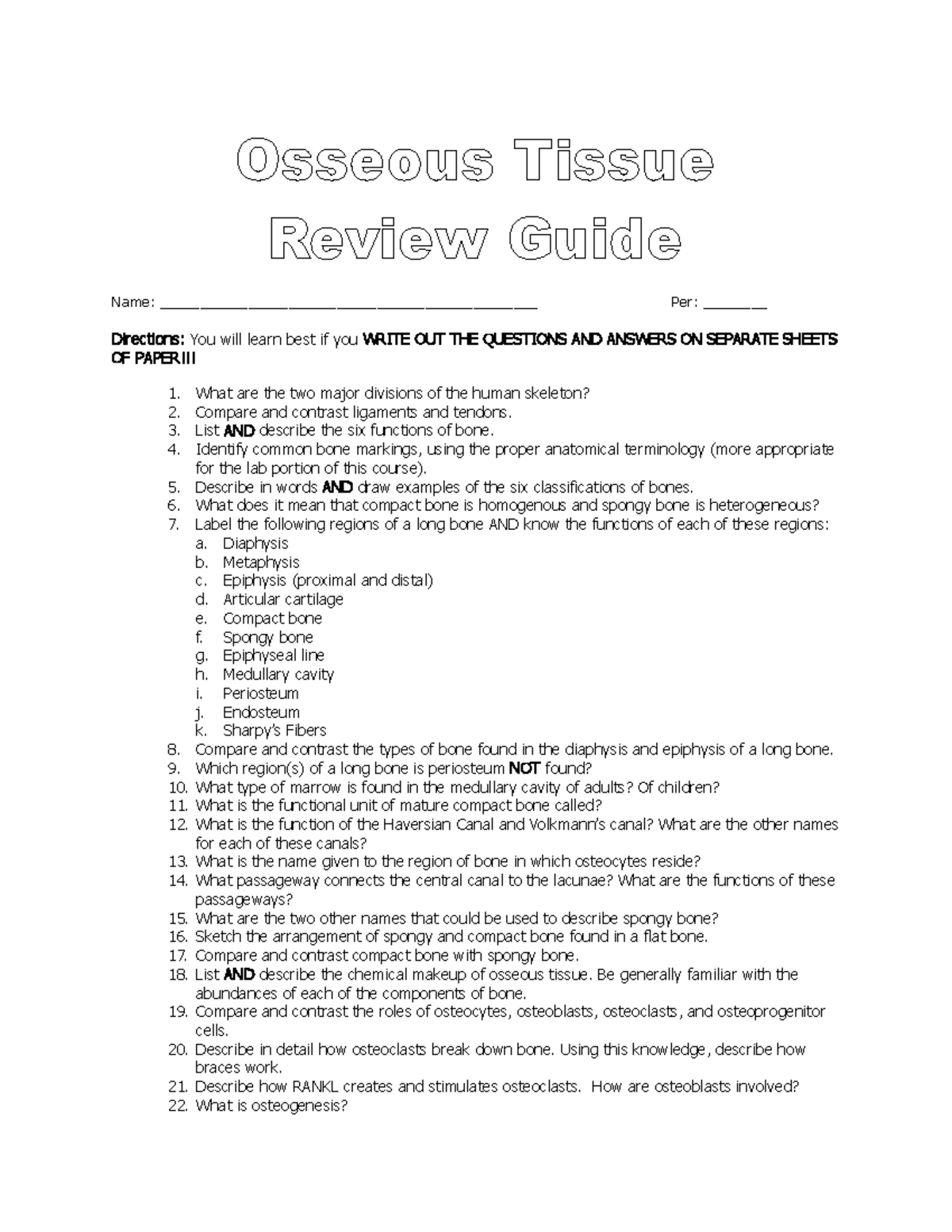 5 Osseous Tissue Review Guidemw - Name ...
