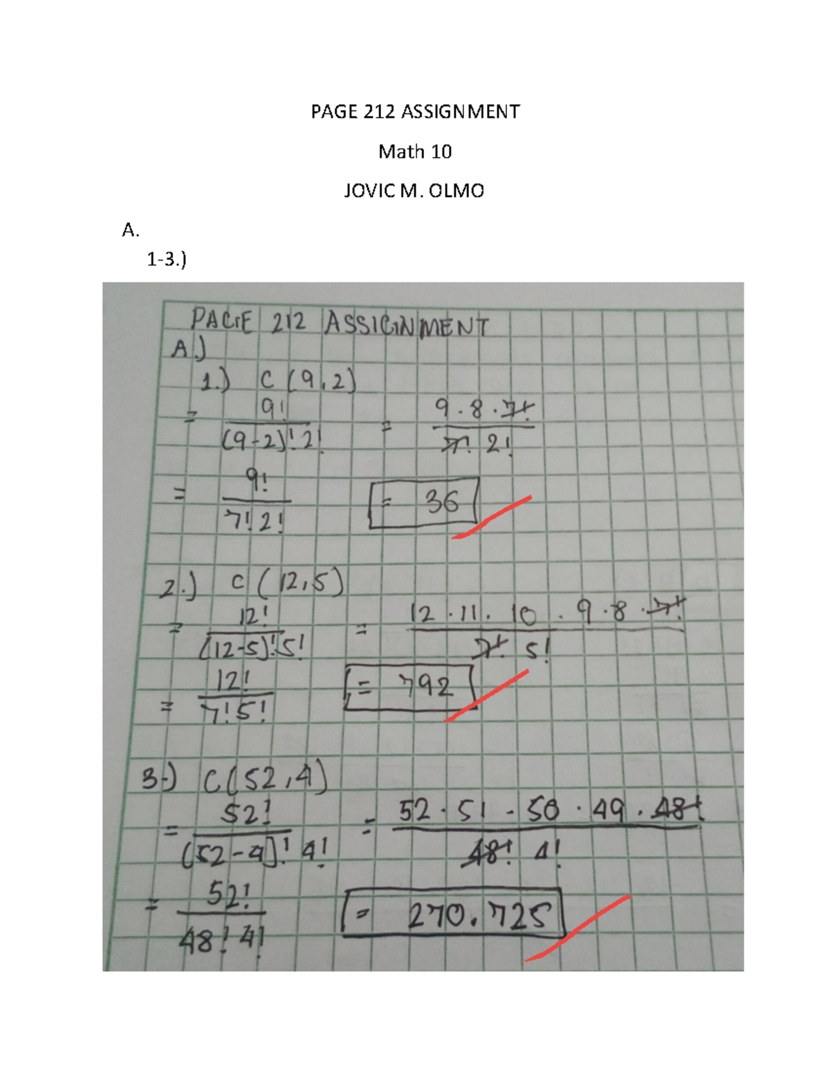 idontwannabeyouanymore - Senior High School - PAGE 212 ASSIGNMENT Math ...
