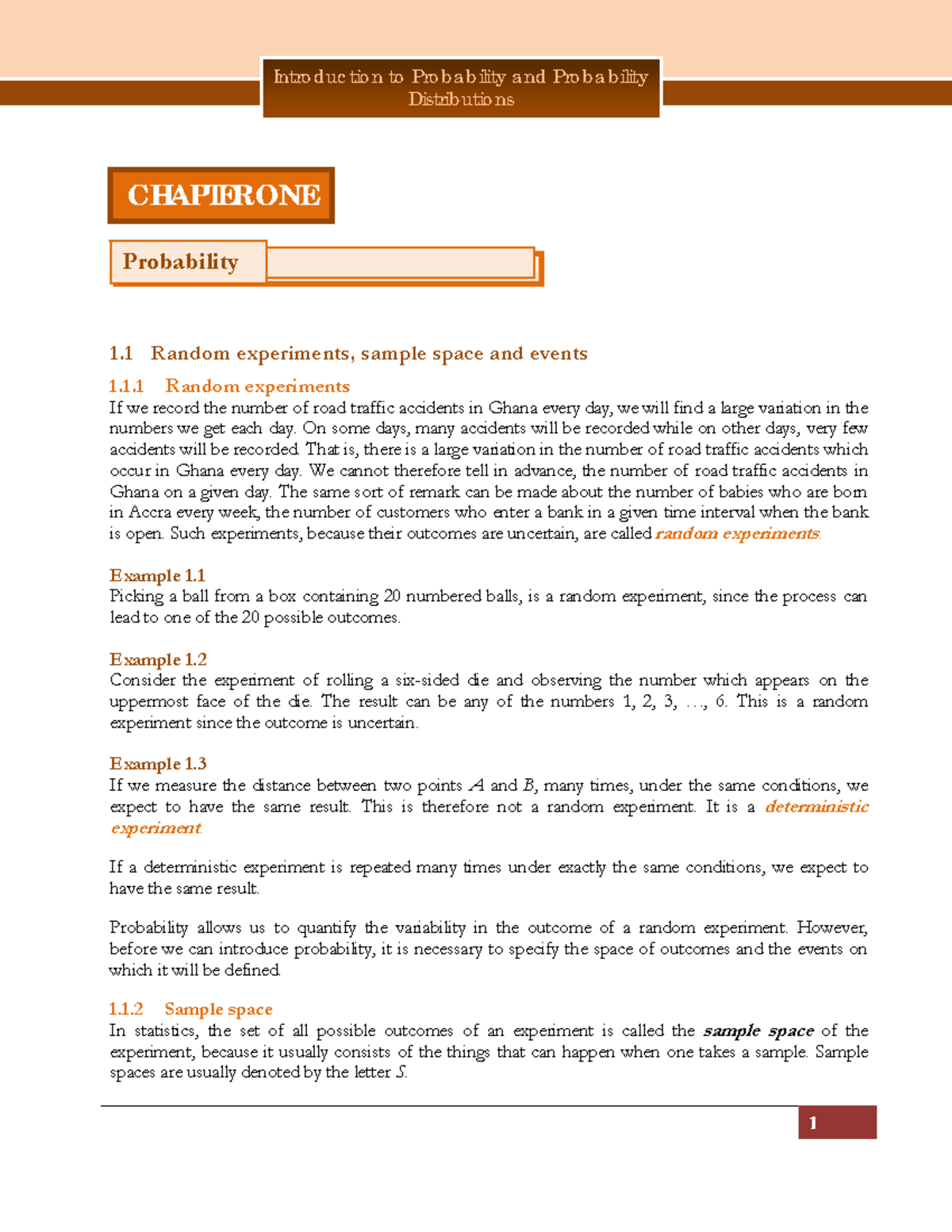 Introduction TO Probability AND Probabil - 1 Distrib utio ns CHAPTER ...