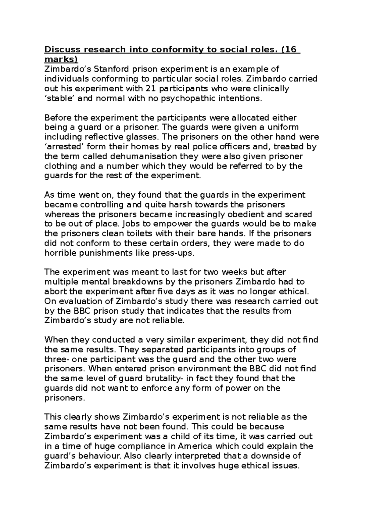 Phshycholgy essay - sksmkx - Discuss research into conformity to social ...