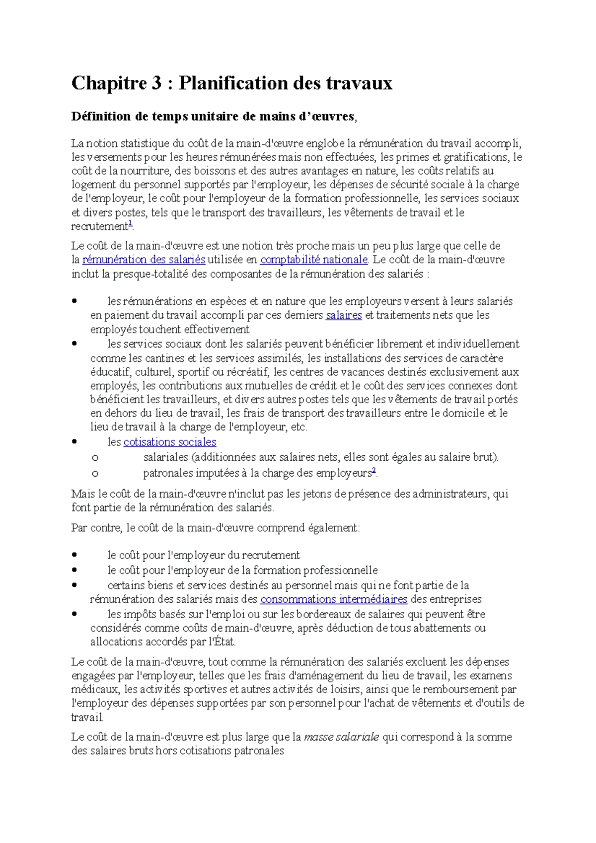 Chapitre 3 Planification des travaux - Chapitre 3 : Planification des travaux Définition de ...