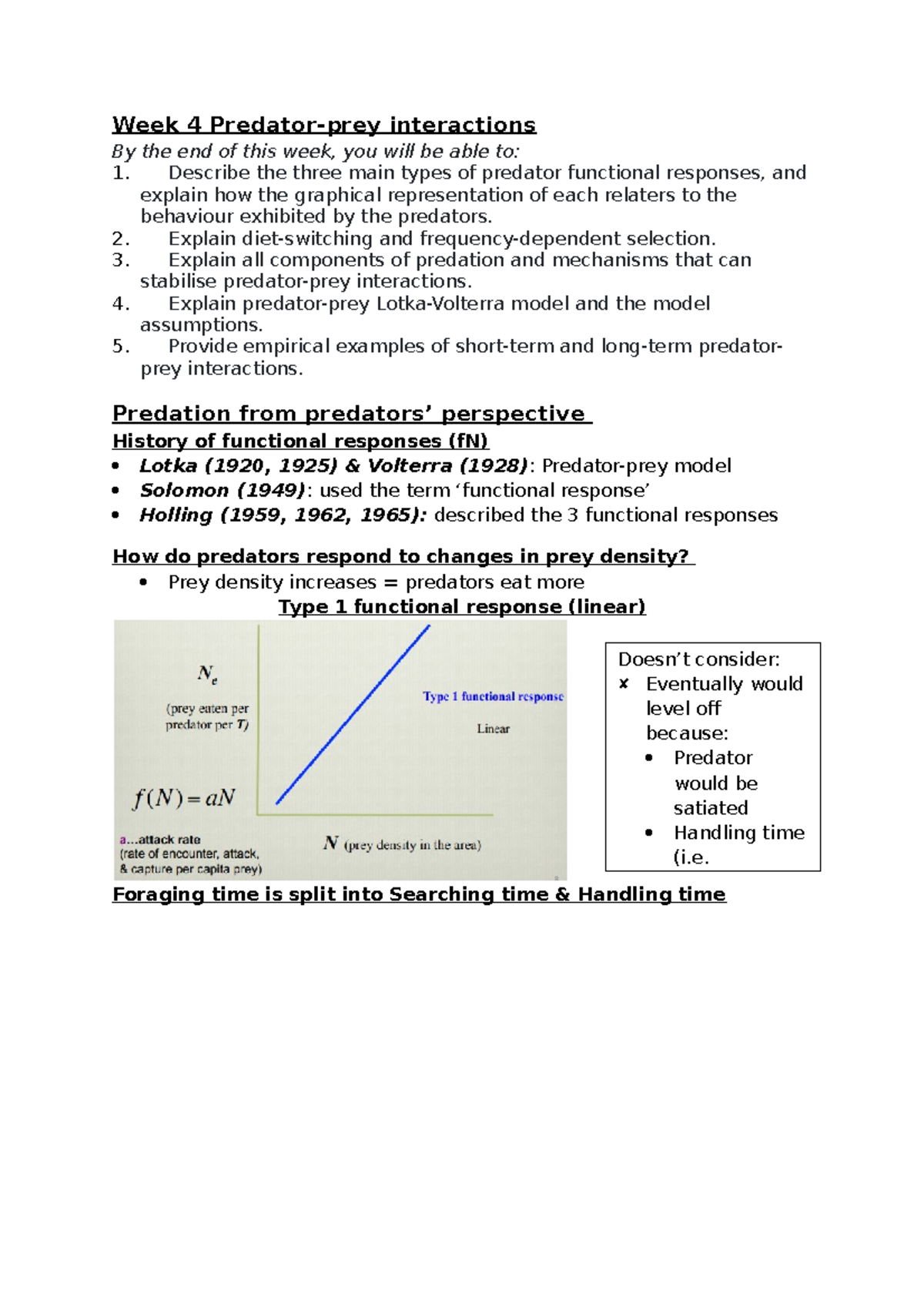 Week 4 Predator-prey interactions - Week 4 Predator-prey interactions By the end of this week ...