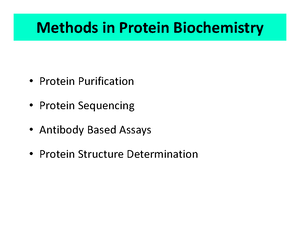 Protein structure Notes - Lecture Objectives ####### Today, we will ...