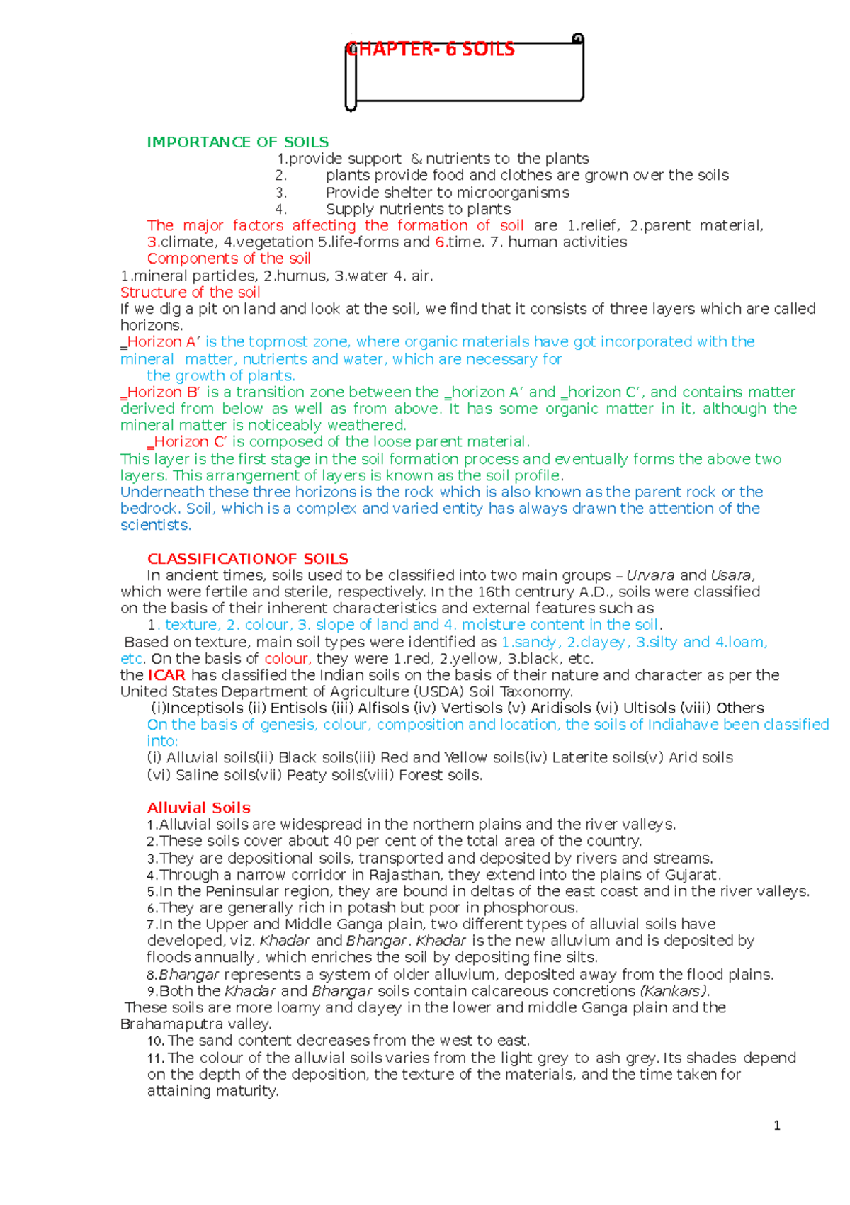 11 geography notes 22 soils - IMPORTANCE OF SOILS 1 support & nutrients ...