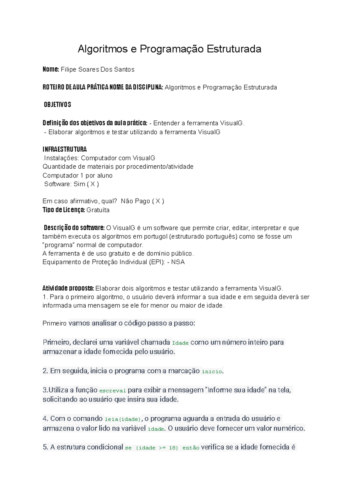 Algoritmos e Programação Estruturada - Algoritmos e Programação ...