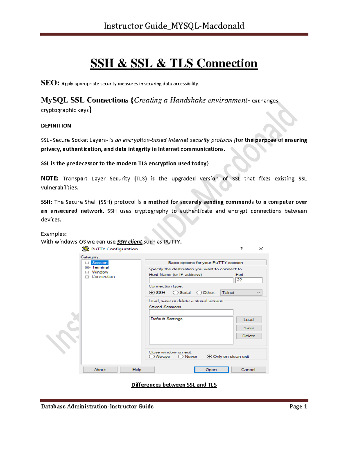 SSLand TLS Connection - Ssl and tls security in database administration ...