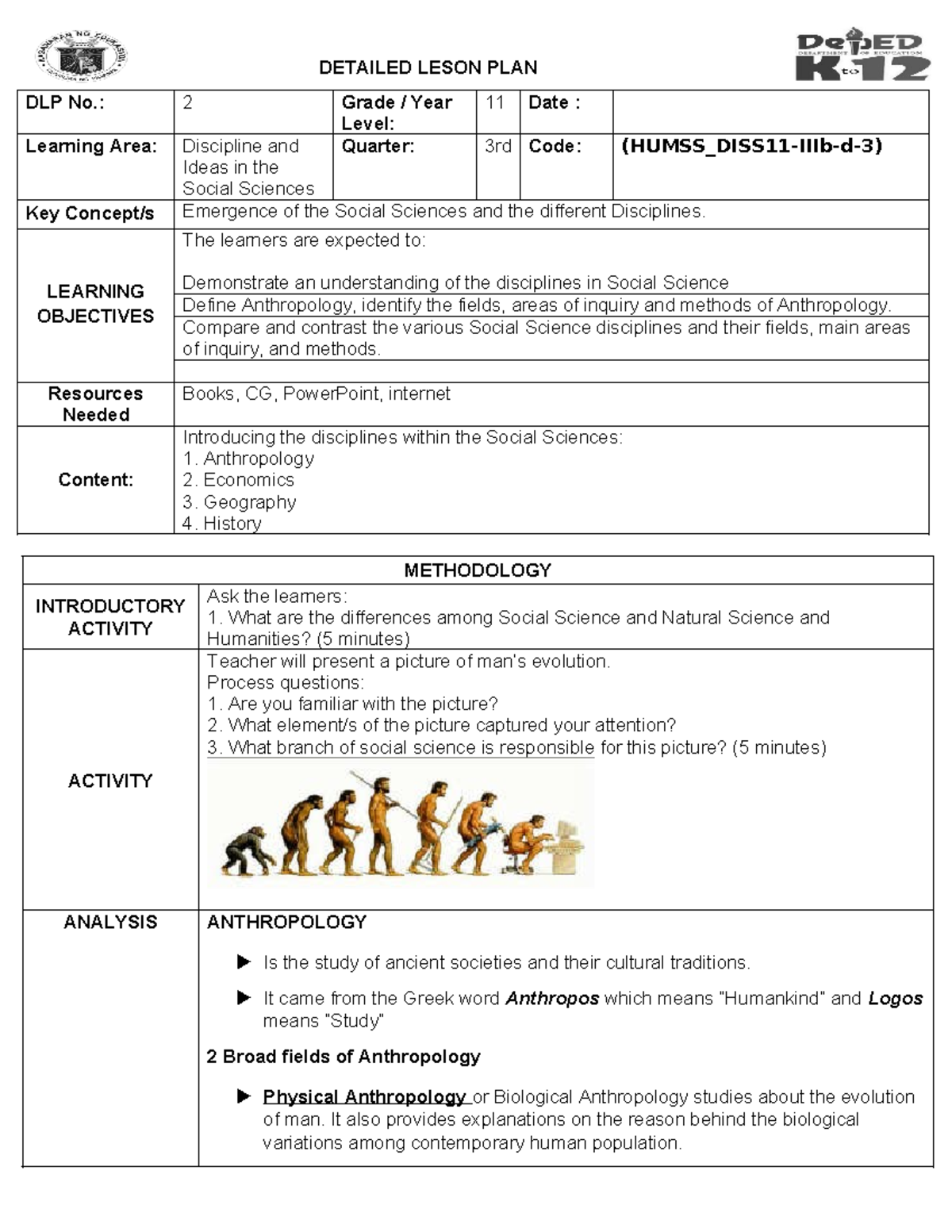 DISS Lesson PLAN 2 - no comment - DETAILED LESON PLAN METHODOLOGY ...