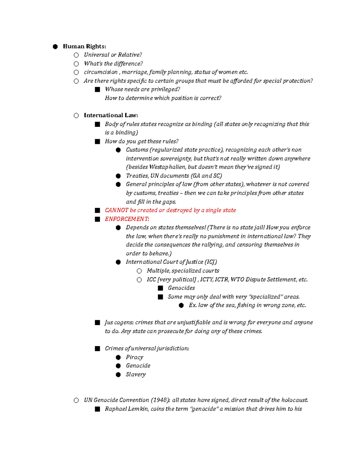 Human Rights, Genocide and Mass Atrocities - Human Rights: Universal or ...