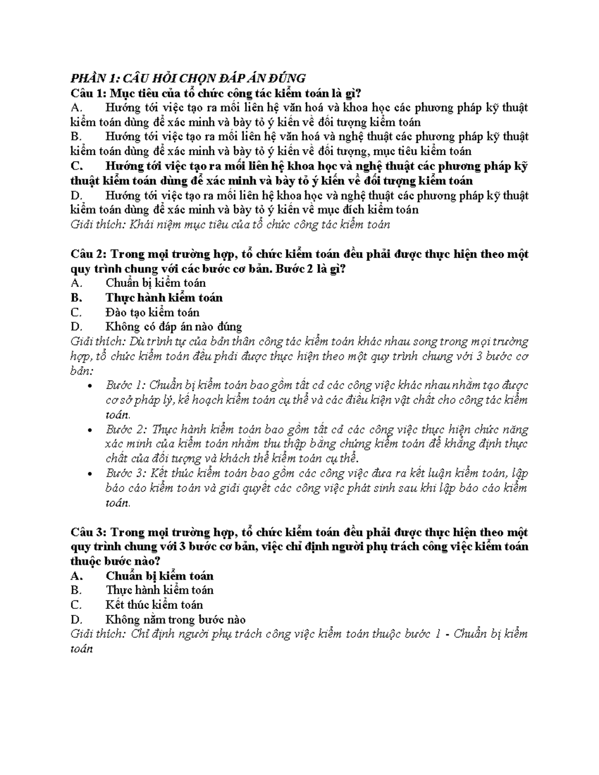 CHƯƠNG 6 KTCB - PHẦN 1: CÂU HỎI CHỌN ĐÁP ÁN ĐÚNG Câu 1: Mục tiêu của tổ ...