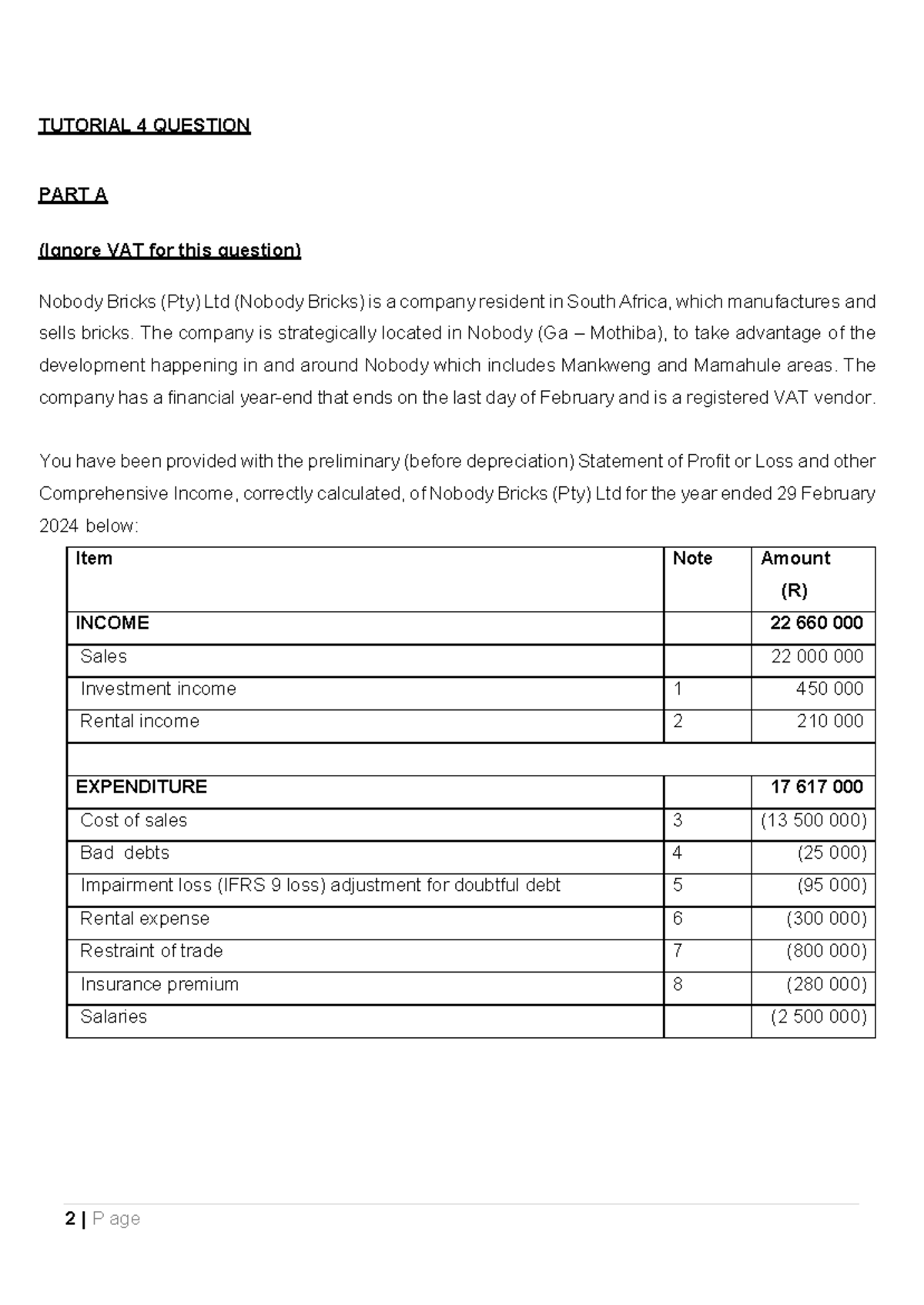 Tutorial 4 Question - 2024 - 2 | P age TUTORIAL 4 QUESTION PART A ...