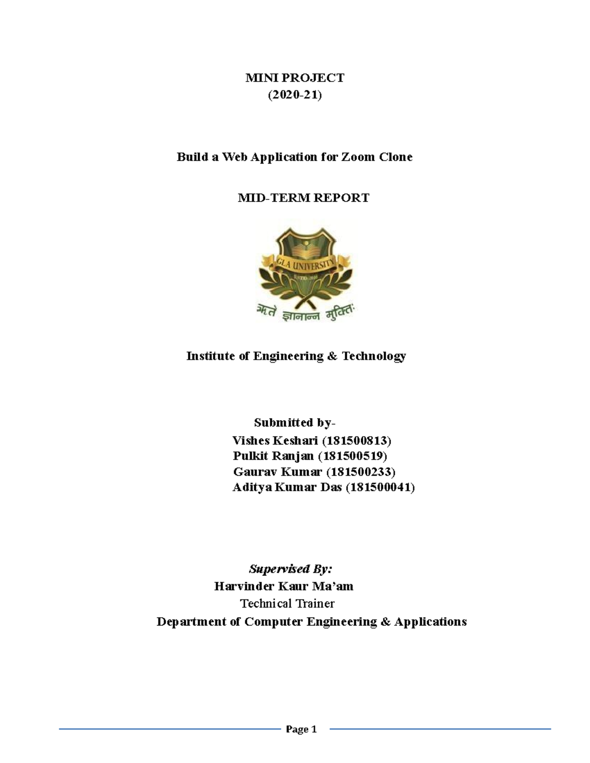 MINI Project 2020 21 Build a Web Applica - MINI PROJECT (2020-21) Build ...