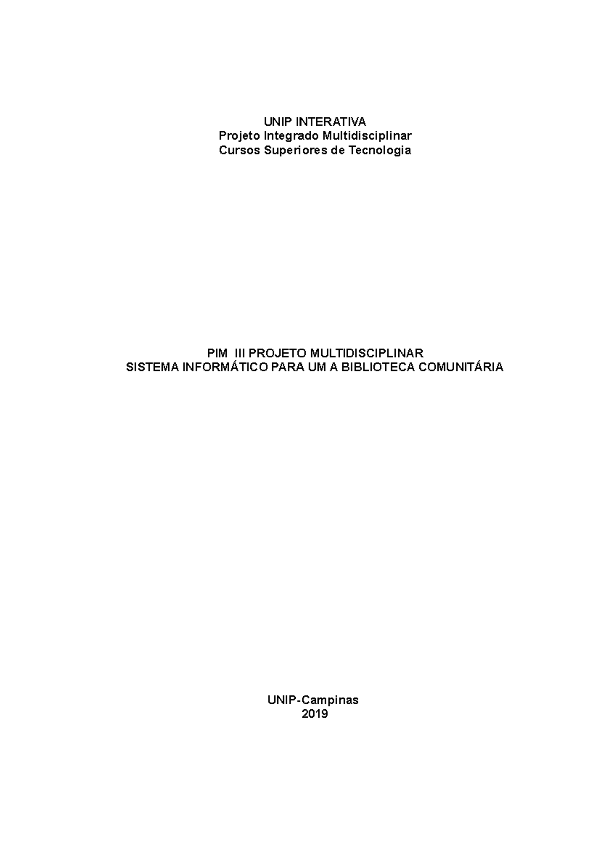 Trabalho pim IIl - unip - PIM 3 - UNIP INTERATIVA Projeto Integrado ...