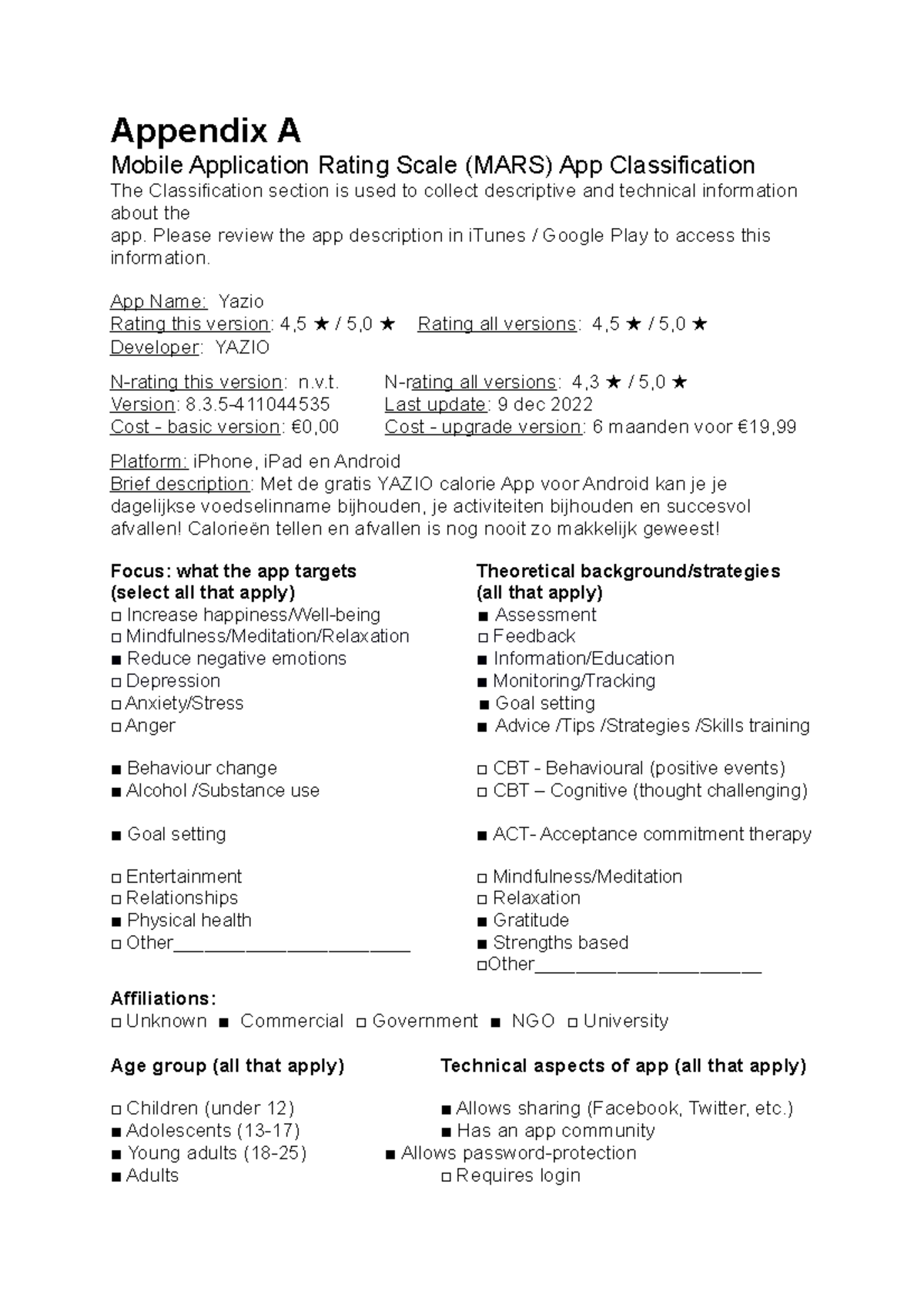 MARS - Mars - Appendix A Mobile Application Rating Scale (MARS) App ...