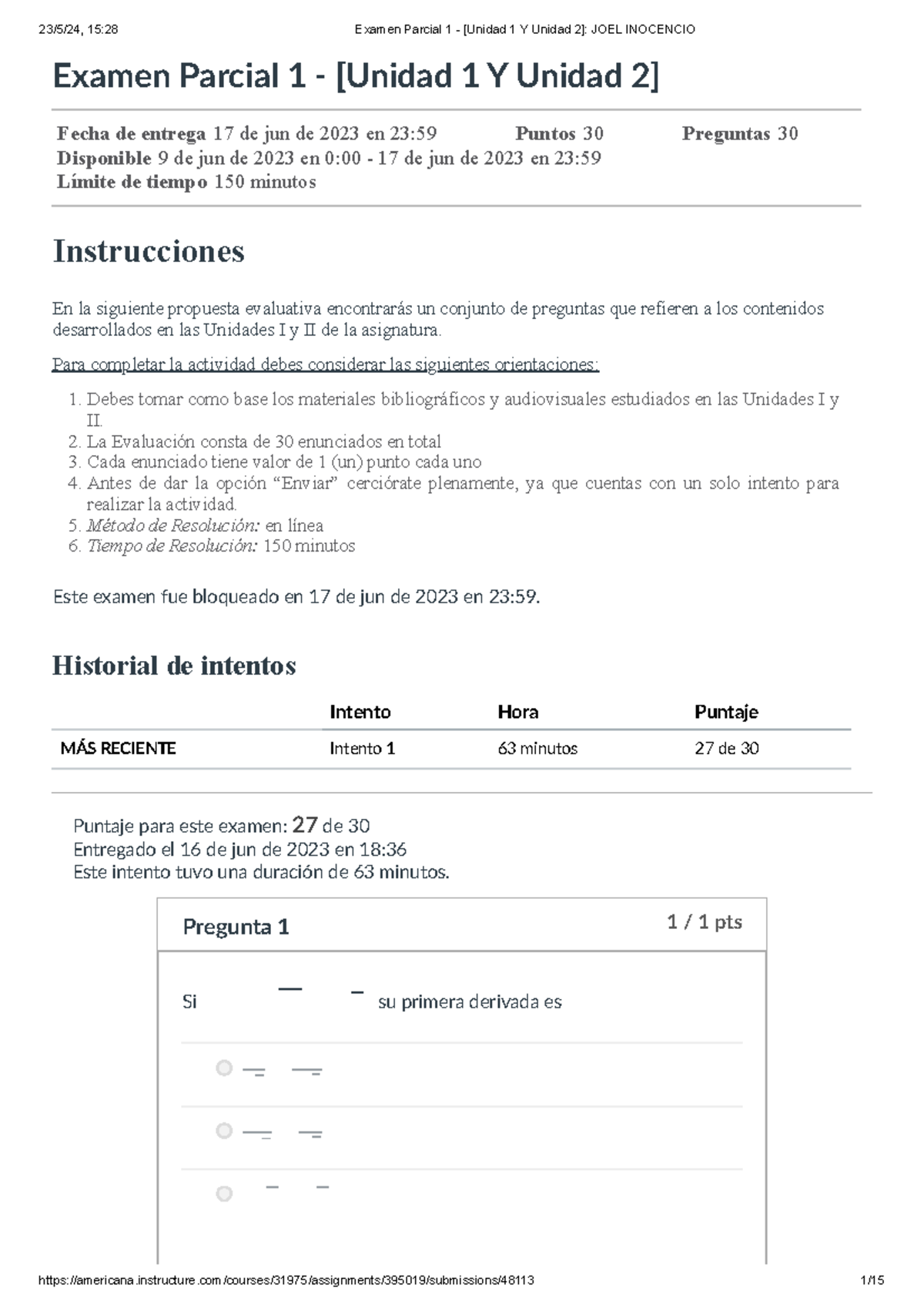 Examen Parcial 1 - [Unidad 1 Y Unidad 2] - Examen Parcial 1 - [Unidad 1 Y Unidad 2] Fecha de ...