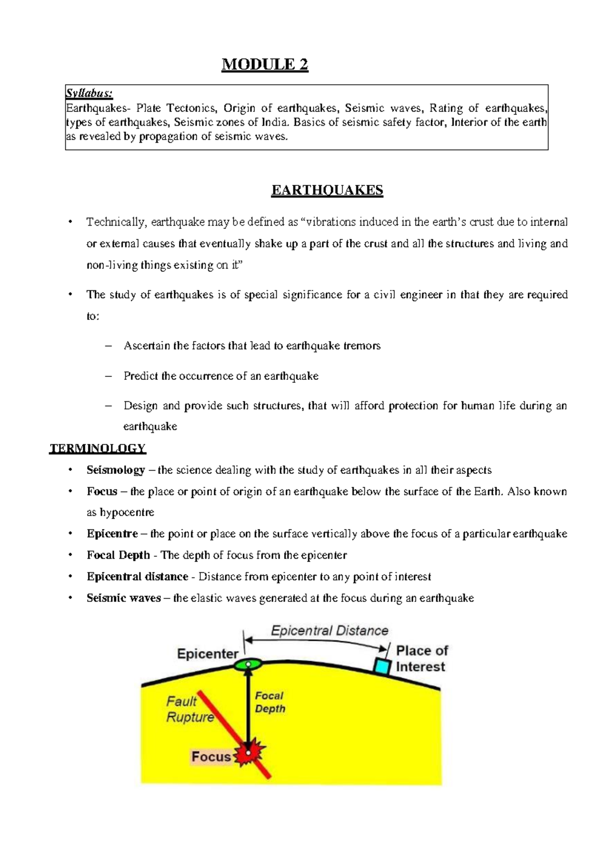 S4 Engineering Geology Module 2-1 - Syllabus: Earthquakes- Plate ...