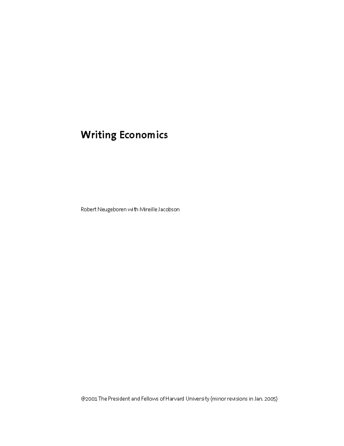 Writingeconomics - writing economics - Writing Economics Robert ...