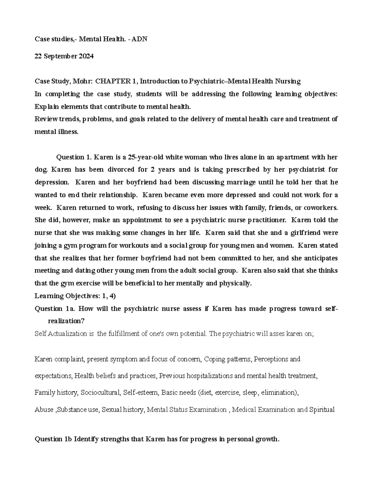 Mentalhealth 2024 - n/a - Case studies,- Mental Health. - ADN 22 September 2024 Case Study, Mohr ...