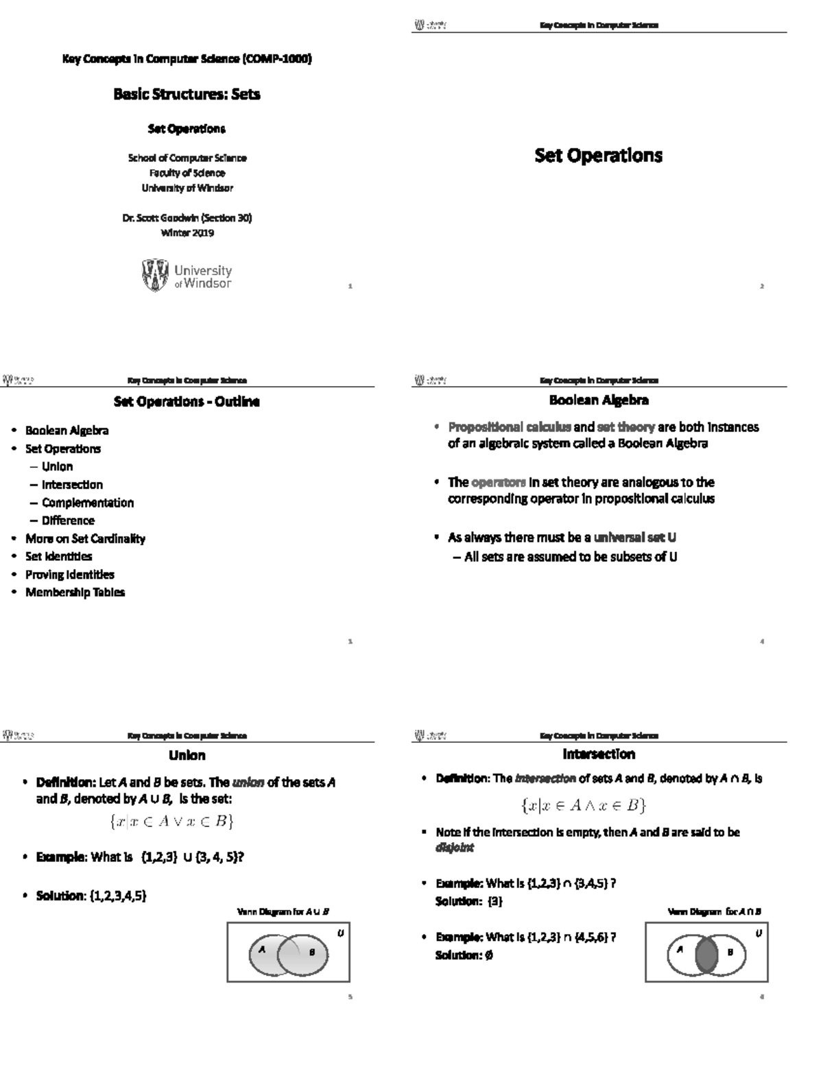 Sets - notes - COMP-1000 - Studocu