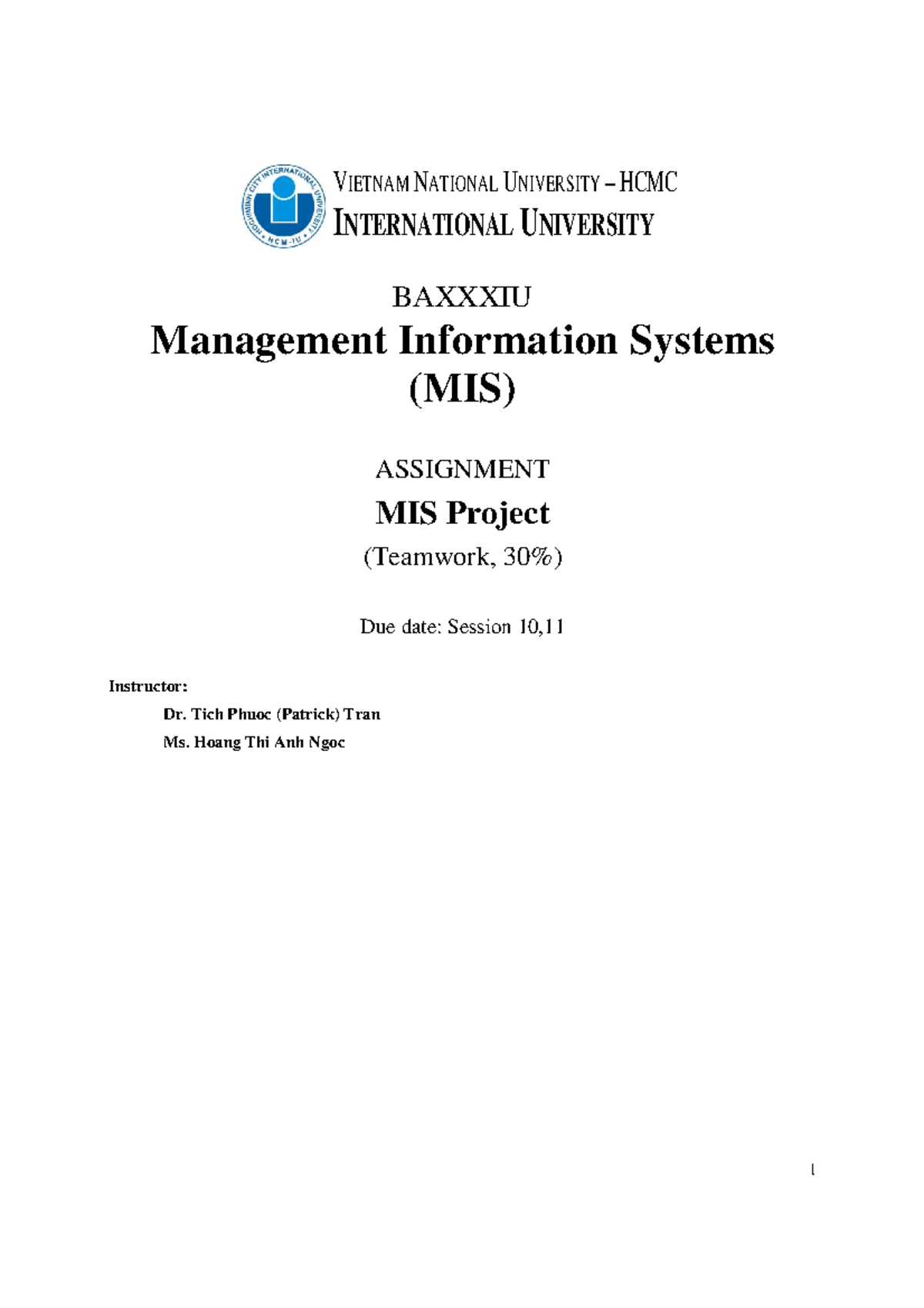 116196671-MIS-Project-Full all chapters - VIETNAM NATIONAL UNIVERSITY ...