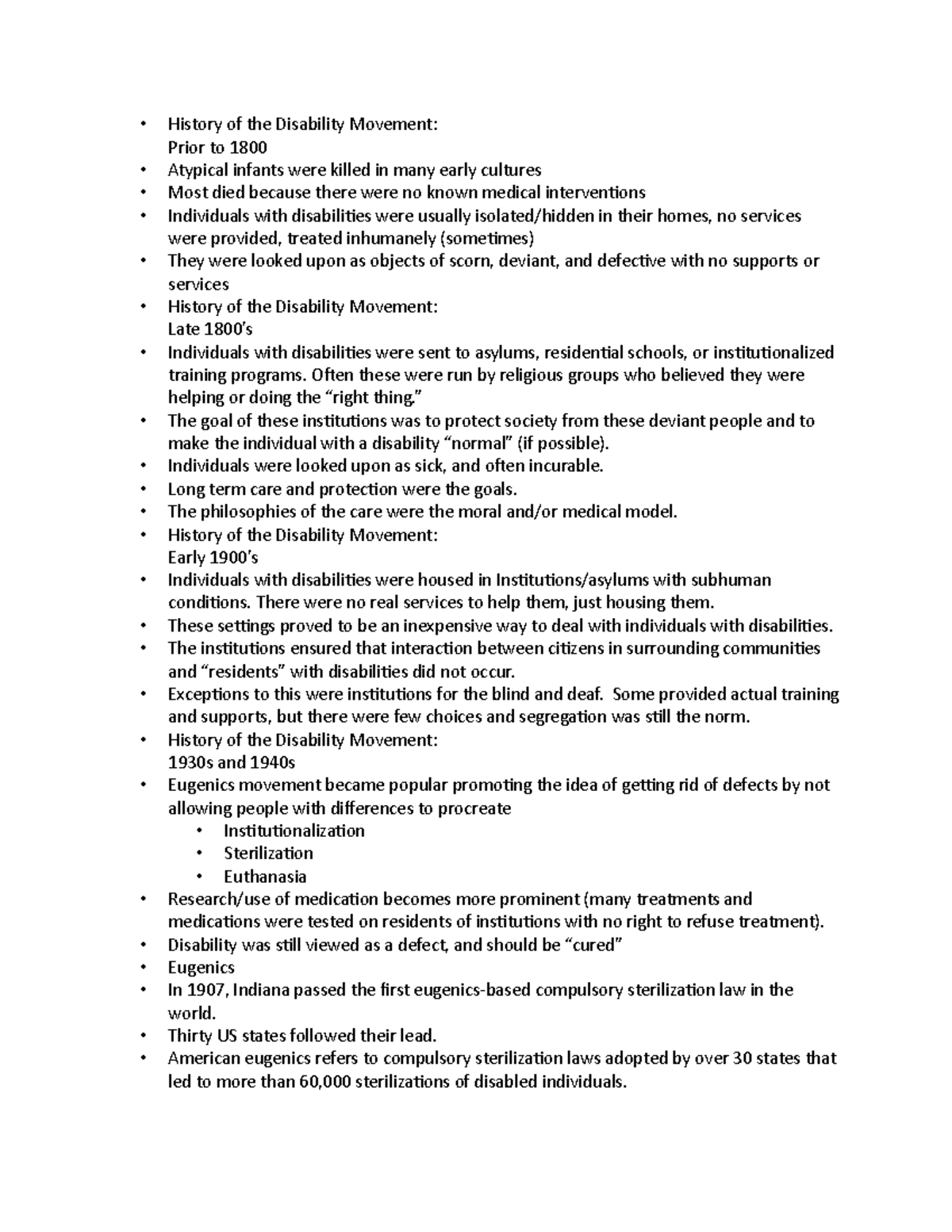 Week 5 History of Disability - History of the Disability Movement ...