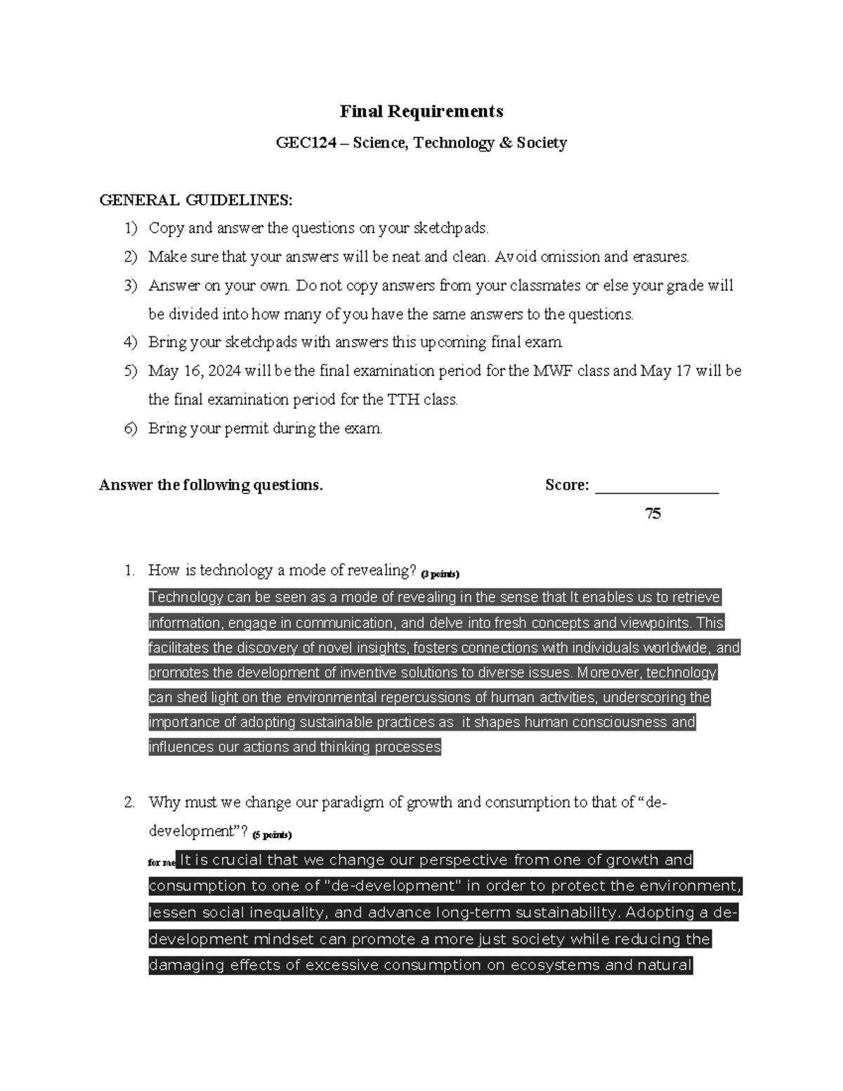 Final-Requirements - okay - Final Requirements GEC124 – Science ...