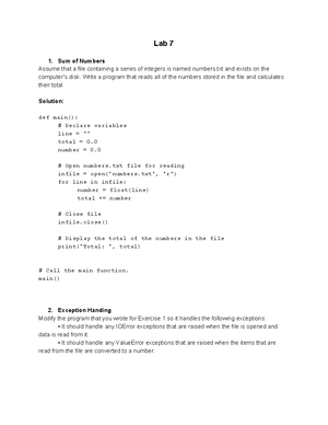 Introduction to Programming Sample Exam Paper & Solutions - DUBLIN CITY ...