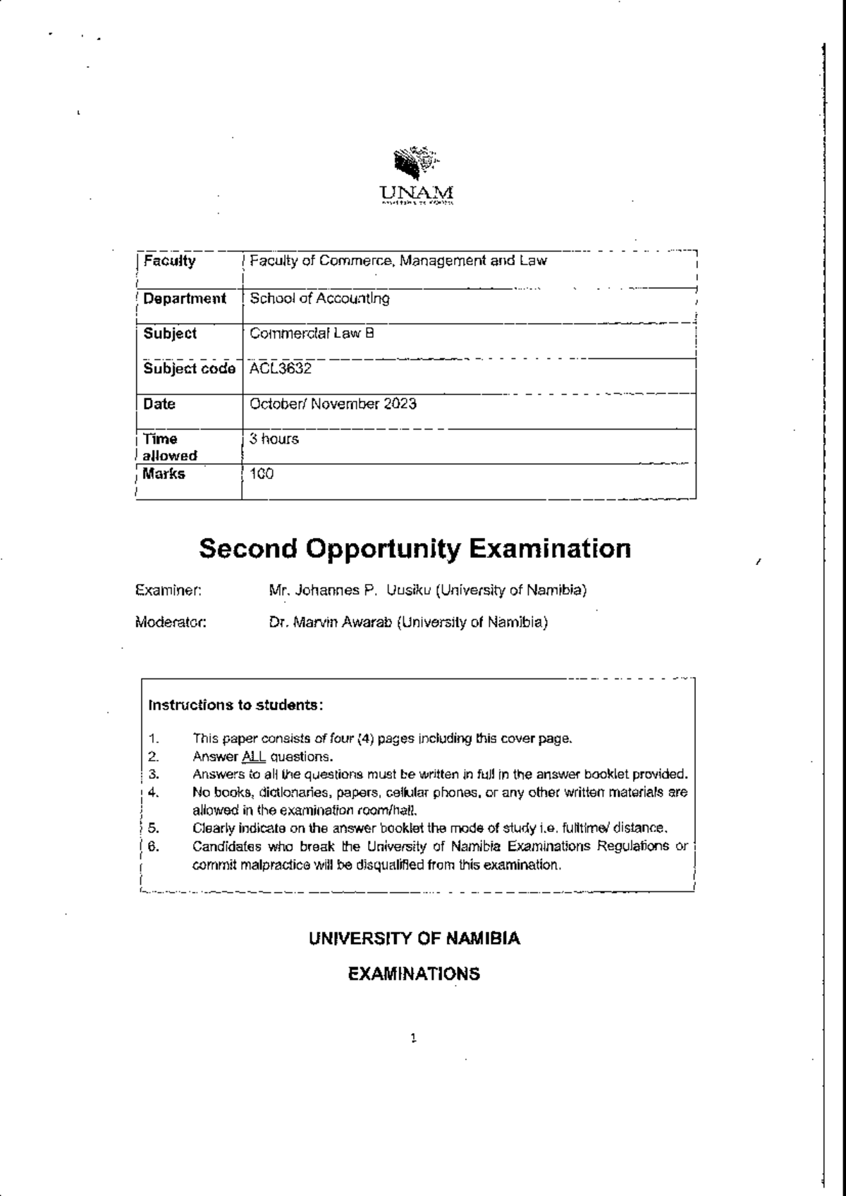 Acl3632 2023 10 sup - Mining law Assignment - UNAM UNIVERSITY 11 KANSHI ...
