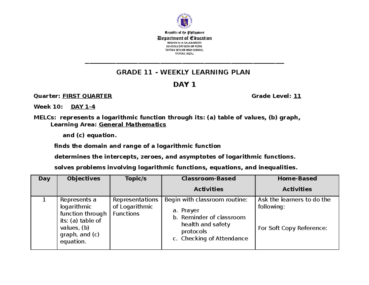 WK8 DAY1 4 Genmath WLP ...