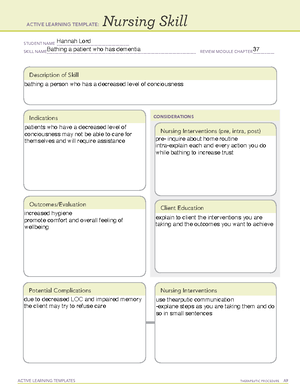 Interventions to promote sleep - ACTIVE LEARNING TEMPLATES THERAPEUTIC ...