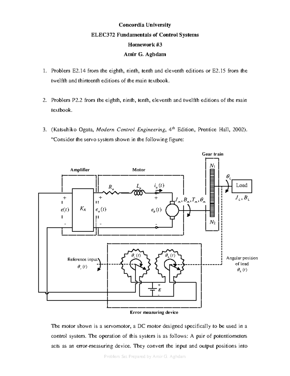 HW3 ELEC372 - Assignment - Concordia University ELEC372 Fundamentals of ...