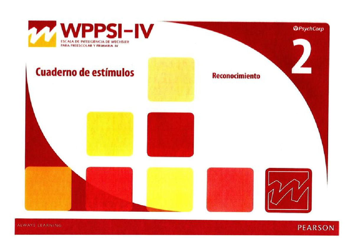 Wipssi-IV Cuadernillo DE Estímulos 2 - Pruebas Psicométricas de la ...