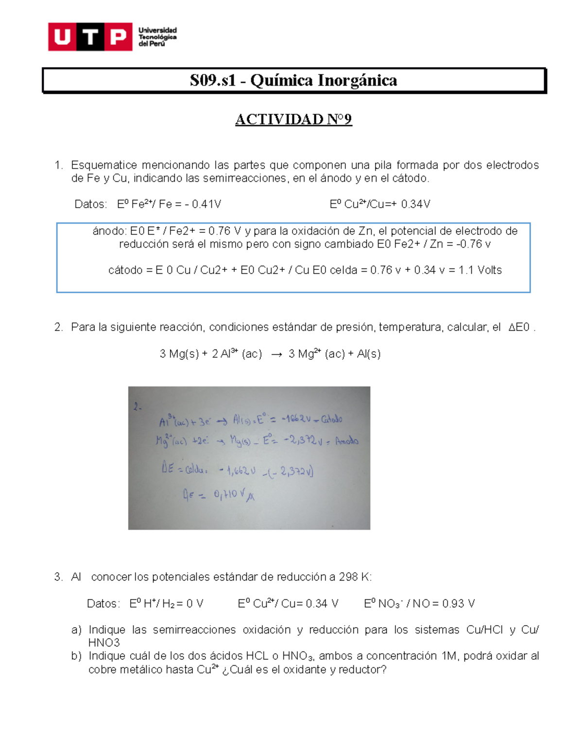 S09.s1 Resolver ejercicios QuimicarewwsdguiiuyQuimicarewwsdguiiu¿Crees que el conflicto - Studocu