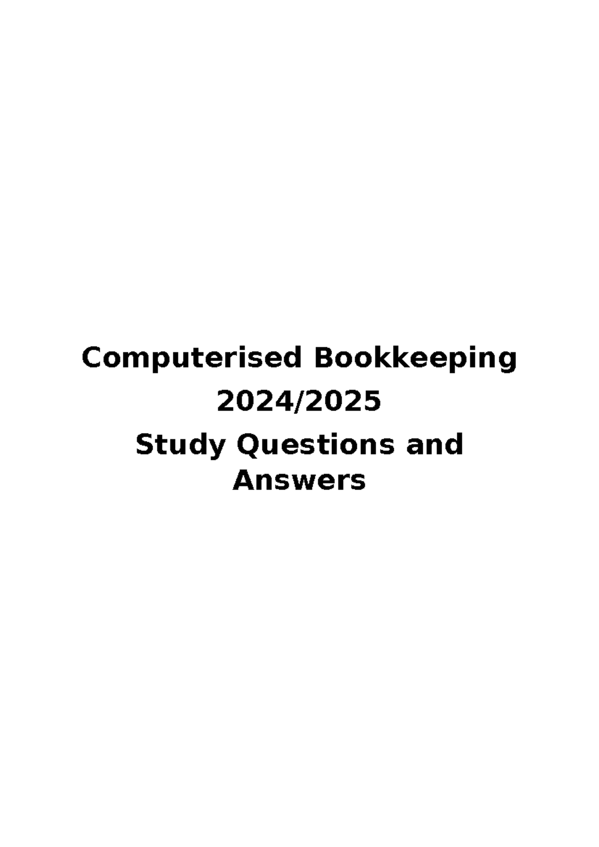 Q & A for CPBK 2024/2025 - Computerised Bookkeeping 2024/ Study ...