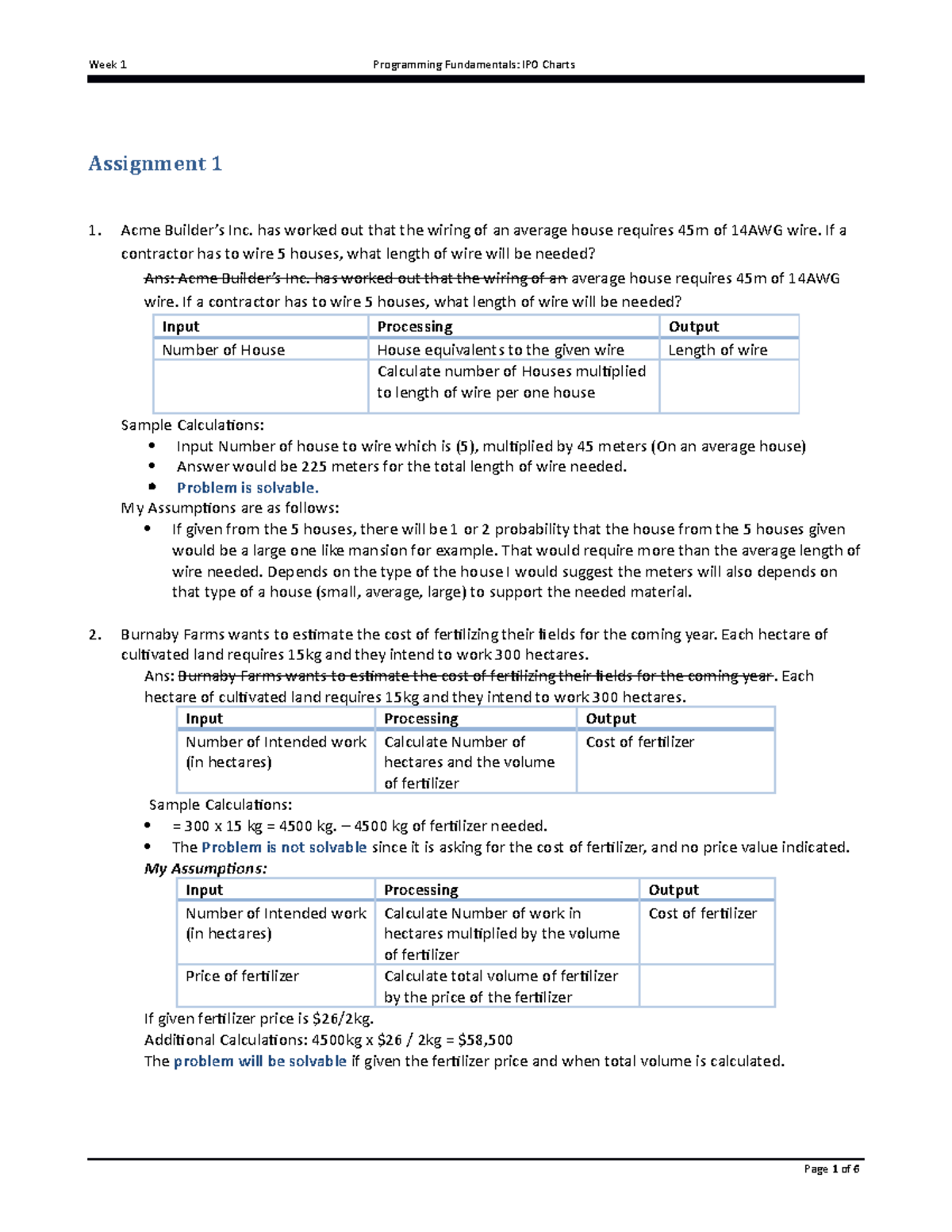 Assignment 01 - cgasal - Assignment 1 Acme Builder’s Inc. has worked out that the wiring of an ...
