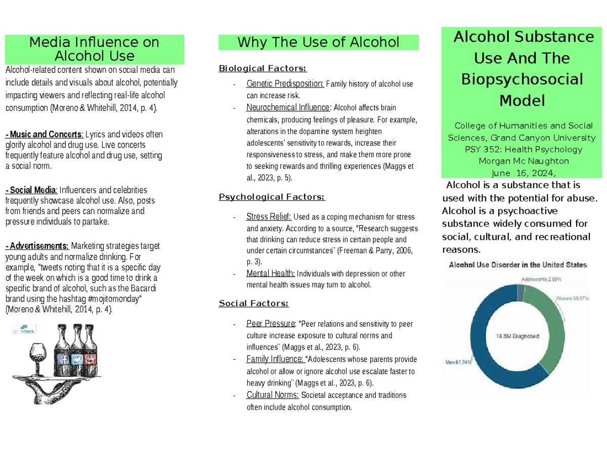 PSY-352-Substance Use and the Biopsychosocial Model - Media Influence ...