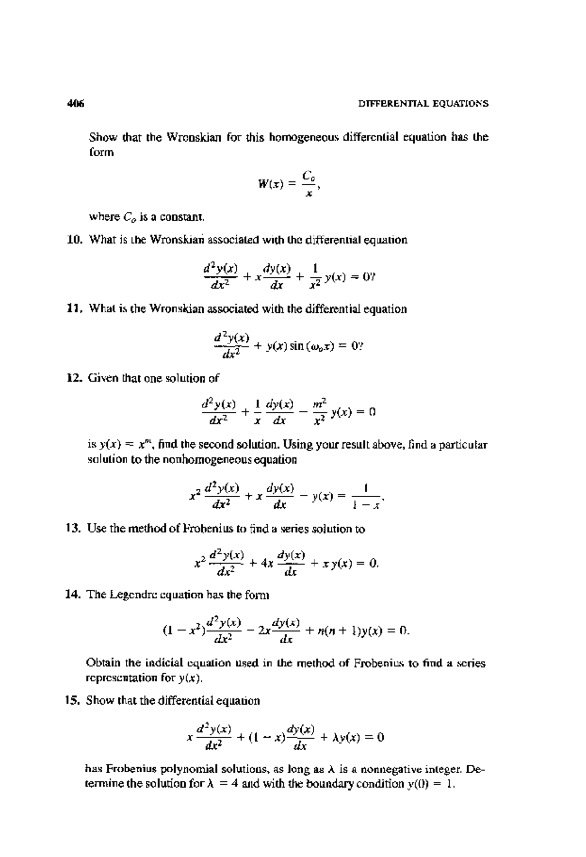 Mathematical Physics-43 - 406 DIFFERENTIAL EQUATIONS 10. 11. 12. 13. 14 ...