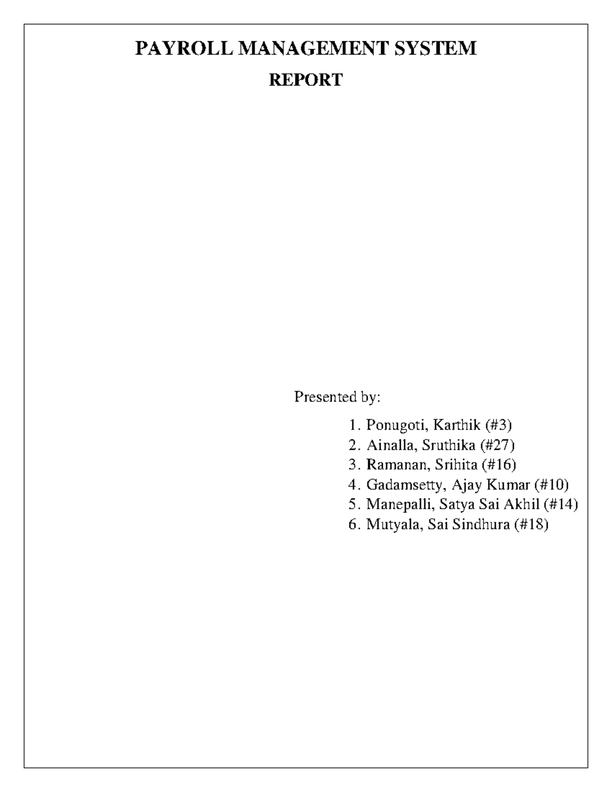 1.ASP.NET Project Payroll - PAYROLL MANAGEMENT SYSTEM REPORT Presented ...