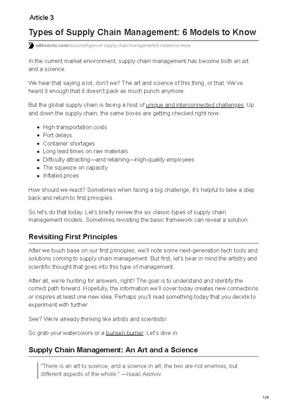 3 - assignment on SCM - Types of Supply Chain Management: 6 Models to Know - Studocu