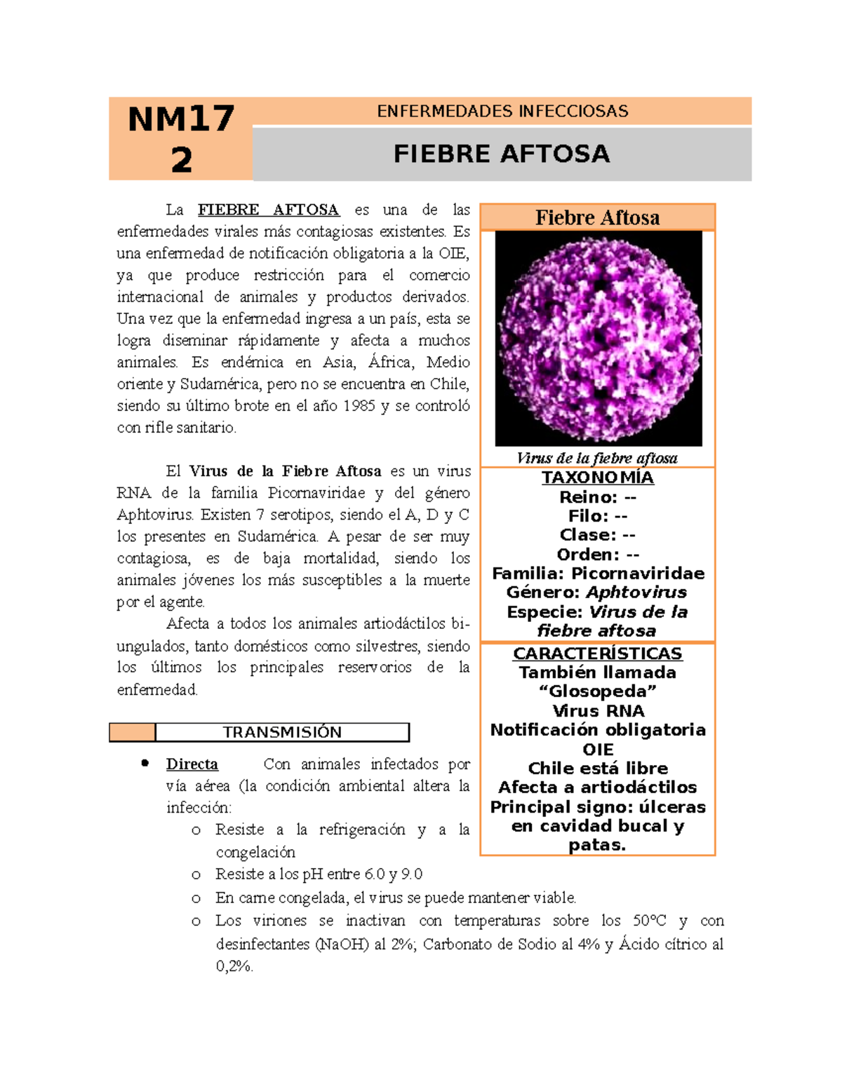 172 Fiebre Aftosa enfermedades virales - NM17 ENFERMEDADES INFECCIOSAS ...