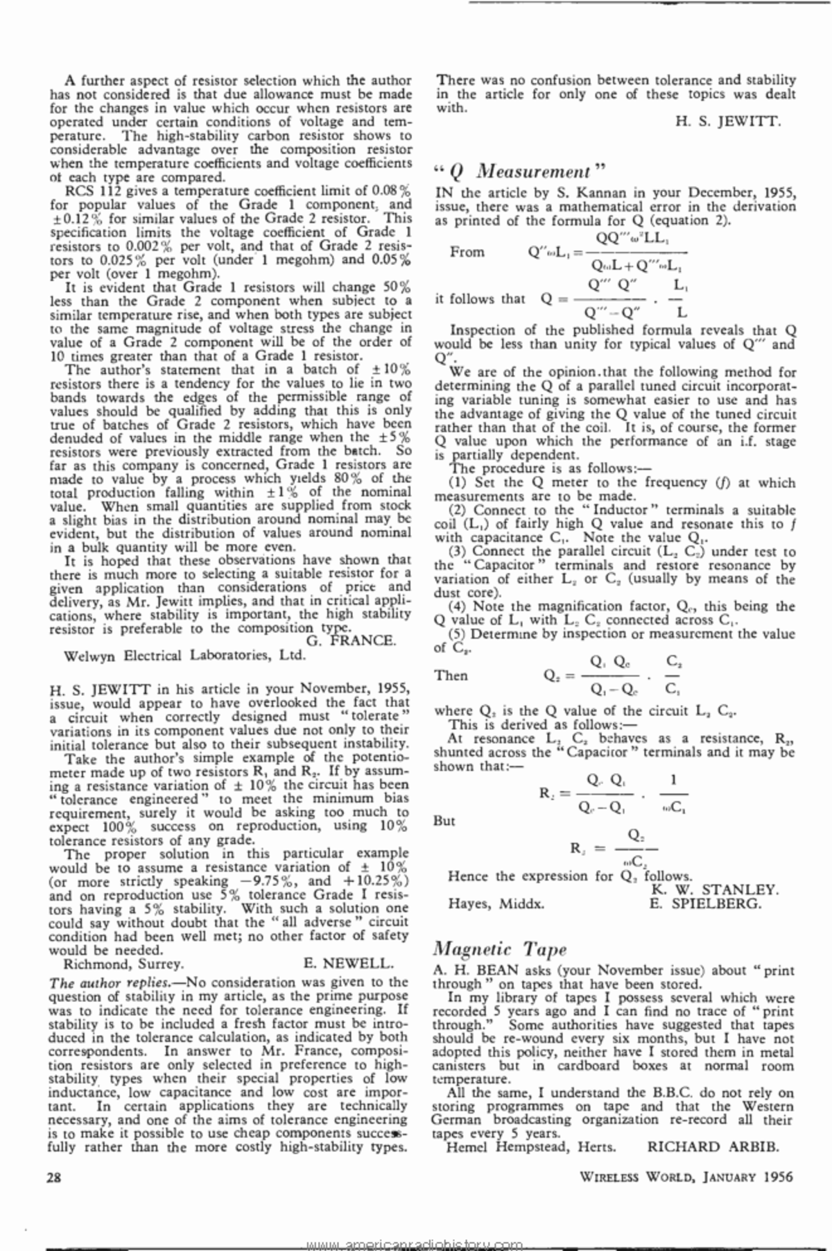 Q Measurement with Low Tuning Capacitance, Letters to the Editor ...