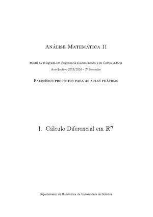 Lista 1 21 - UNIVERSIDADE DA BEIRA INTERIOR Departamento de Matem ...