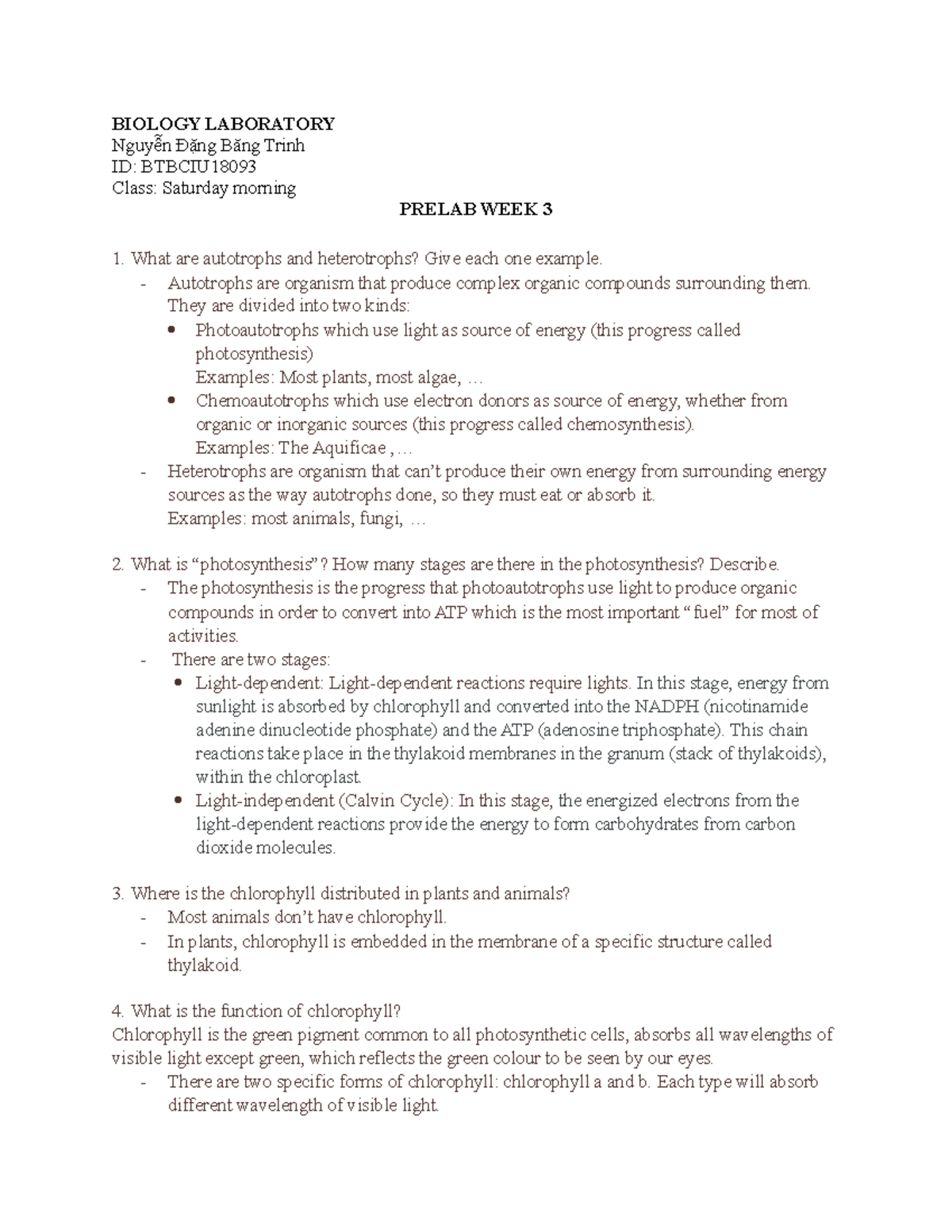 Prelab 3 - biology - BIOLOGY LABORATORY Nguyễn Đặng Băng Trinh ID ...